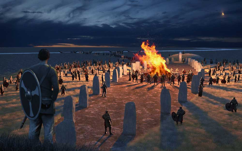 Ancient Stone Ship Monument Reconstructed in Denmark